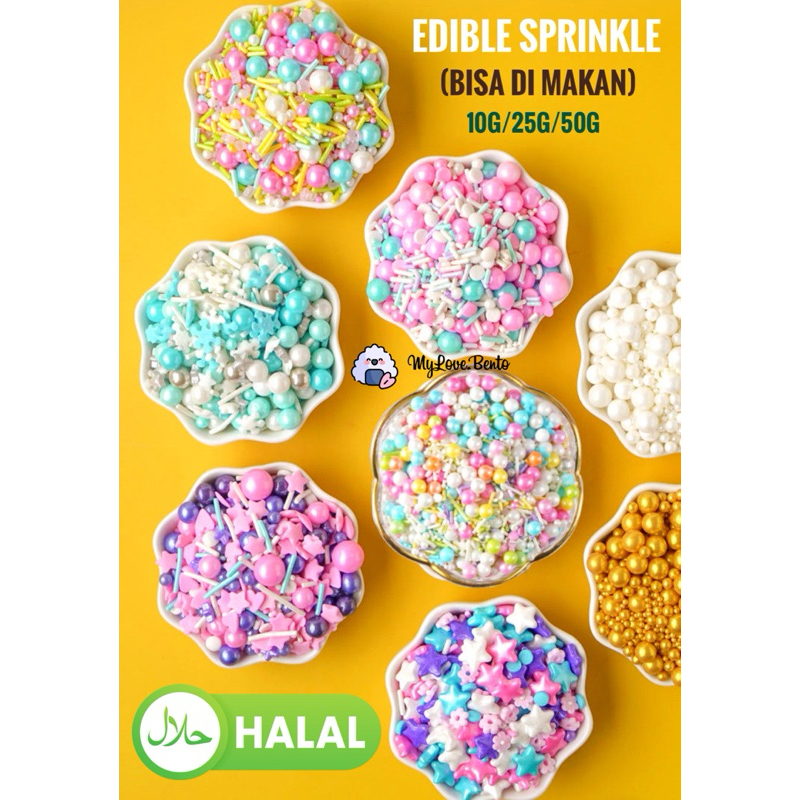 Jual Edible Sprinkle / Springkle Candy Decoration Sprikle Sugar Beads ...