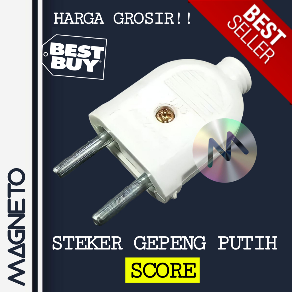 Jual STEKER GEPENG PUTIH HITAM COLOKAN KE STOP KONTAK LISTRIK JEK ...