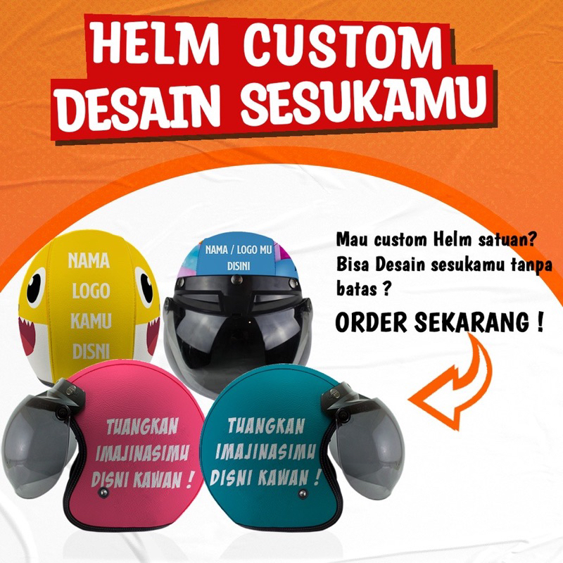 Jual Helm Retro Bogo Kulit Custom Design | Shopee Indonesia