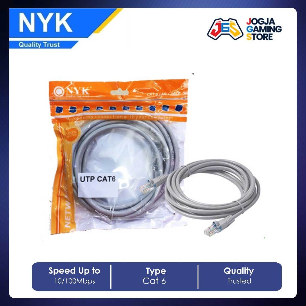 Jual NYK Kabel Lan UTP CAT 6 RJ45 Ethernet CAT6 | Shopee Indonesia