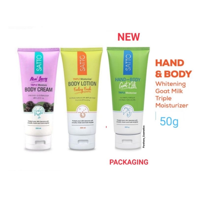 Jual SATTO Hand and Body Lotion Whitening Triple Moisturizer 50g (Kecil ...