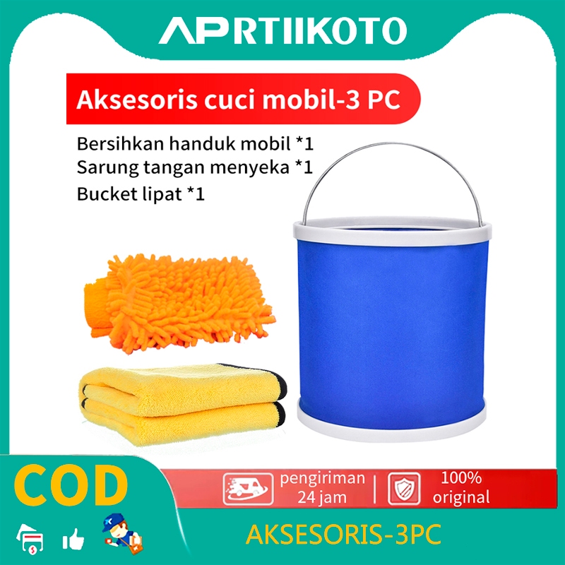 Jual Alat Cuci Mobil 3PC / Kemoceng Mobil Microfiber / Bucket lipat ...