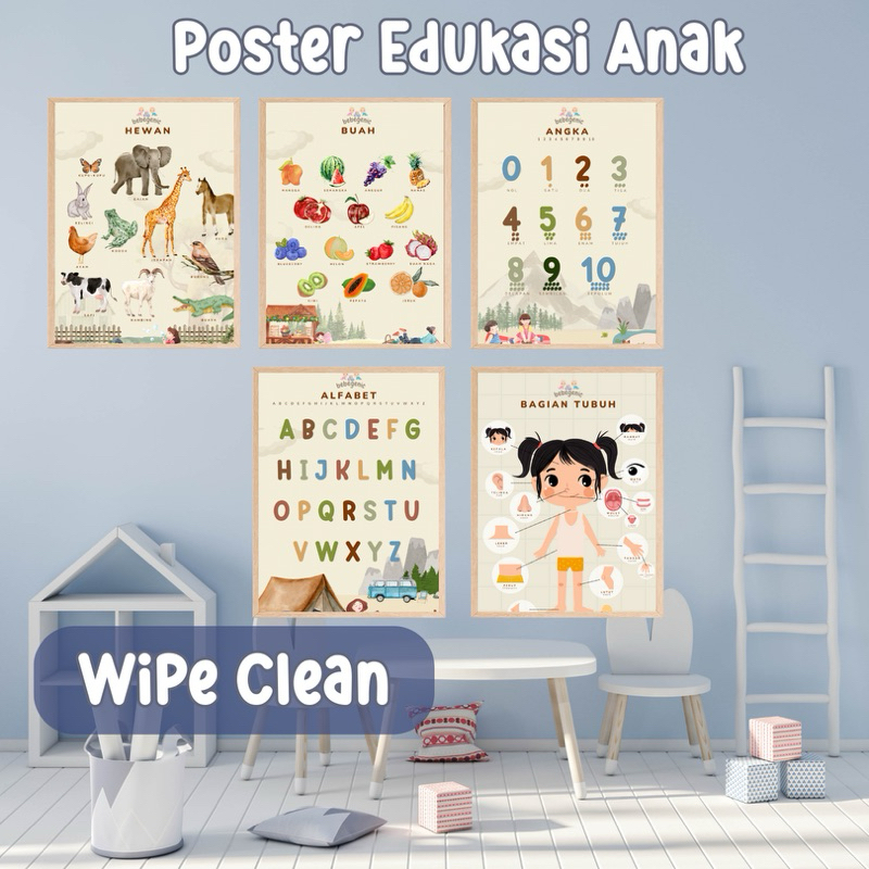 Jual BEBEGENIC - WIPE CLEAN Poster Edukasi Anak / Poster Belajar & Mainan Anak / Poster Edukasi ...
