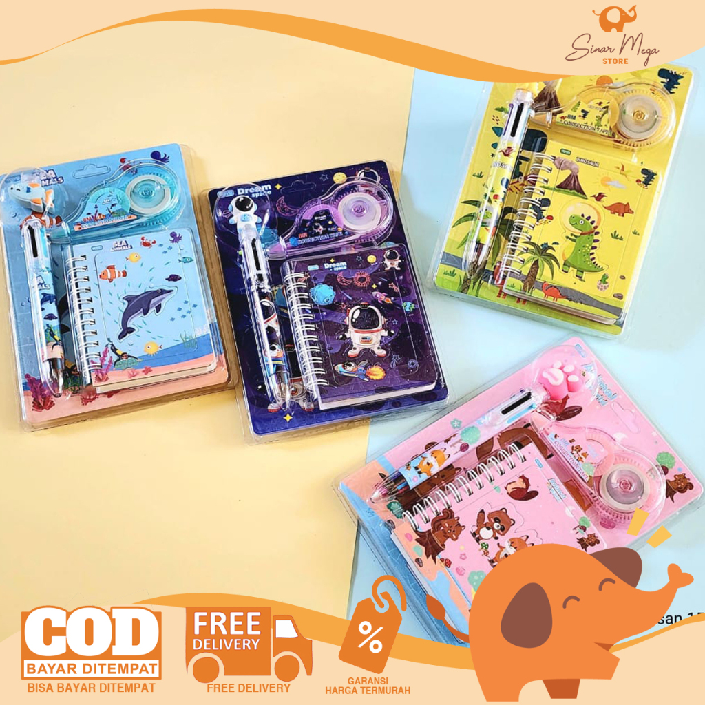 Jual Fancy Study Set 8023 / Paket Alat Tulis Lengkap Motif Gambar Lucu ...