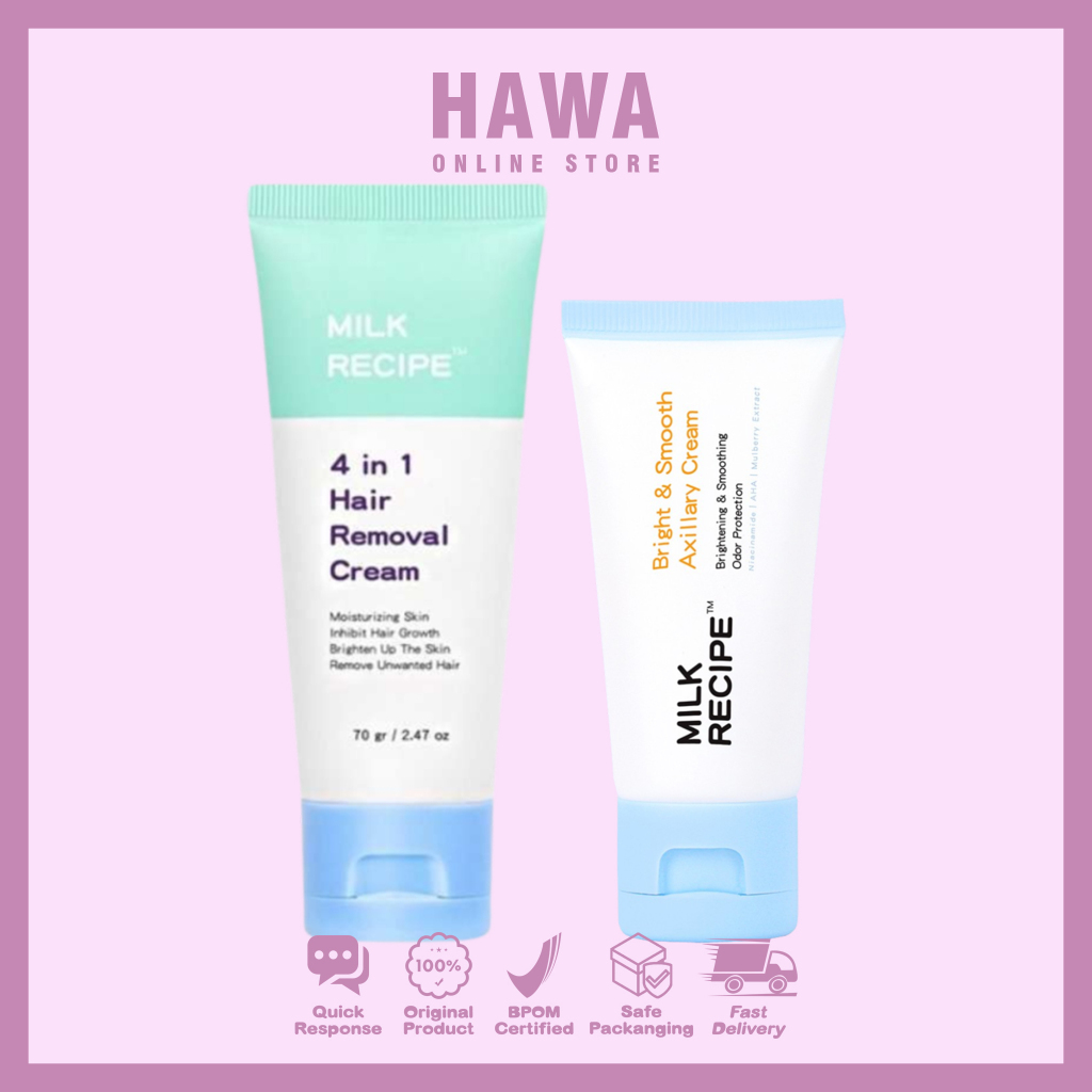 Jual Milk Recipe 4in1 Hair Removal Cream/Bright & Smooth Axillary Cream ...