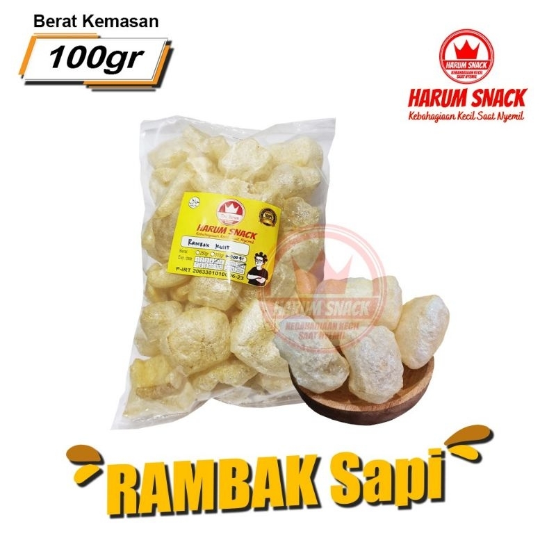 Jual DORODOK KERUPUK RAMBAK KULIT SAPI 100 Gram [Harum Snack Official ...