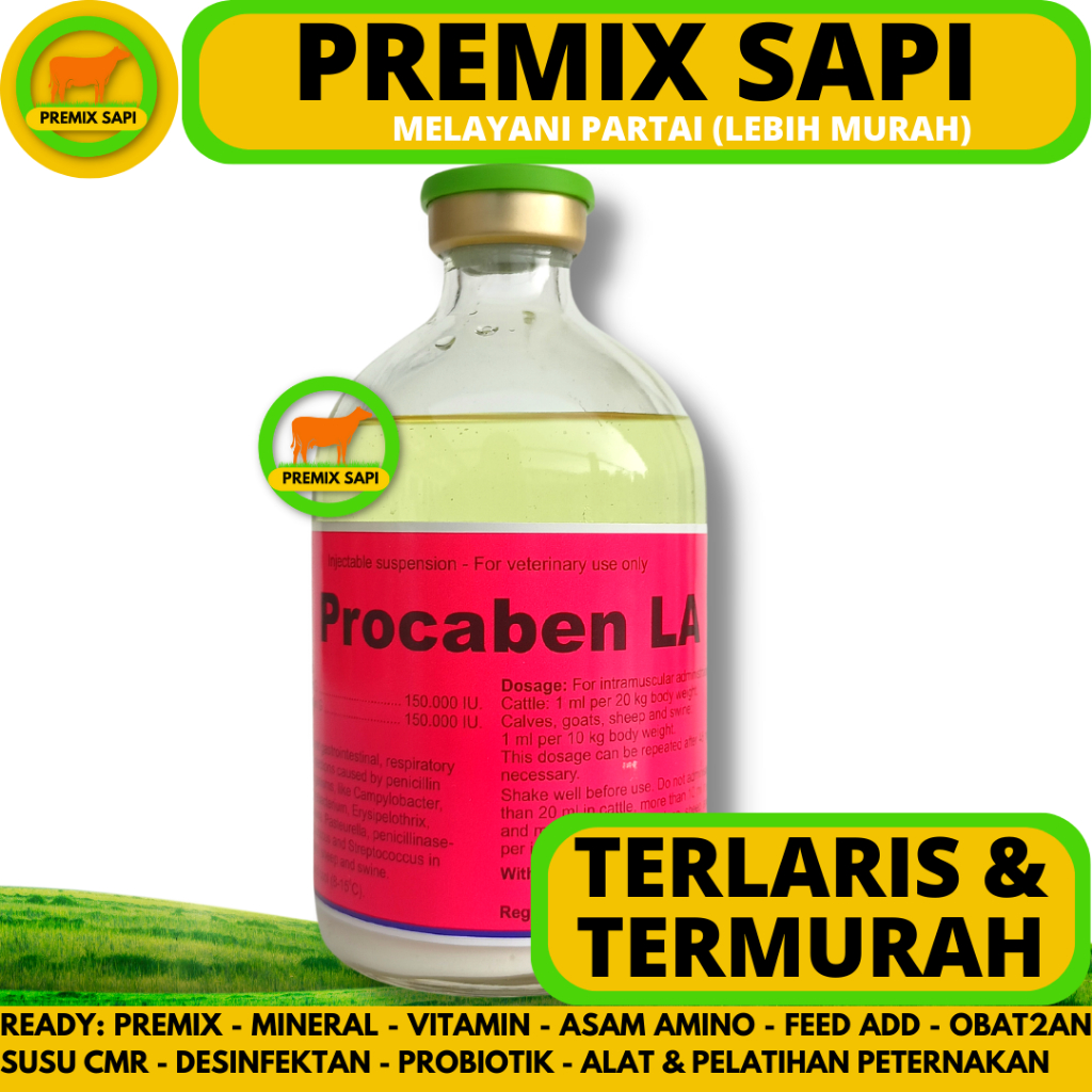 Jual PROCABEN LA 100ML - Obat Antibiotik Pernafasan & Pencernaan Hewan ...