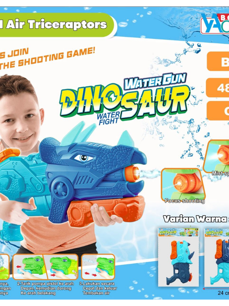 Jual Mainan Tembakan Air anak model dinosaurus / water gun dinosaurus / pistol mainan air ...
