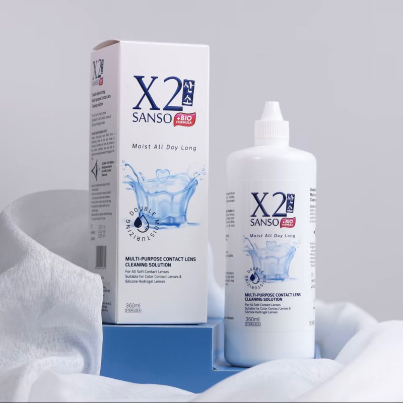 Jual X2 Sanso Bio Formula 360ML Cairan Softlens Multi Purpose Solution ...