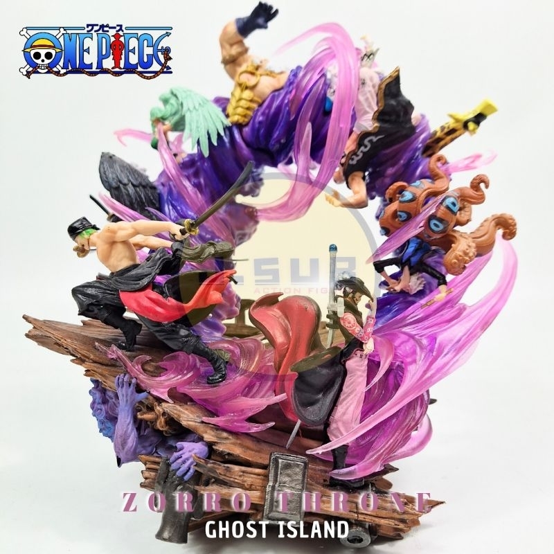 Jual Action Figure Roronoa Zoro Throne Statue Onepiece Ghost Island LS ...