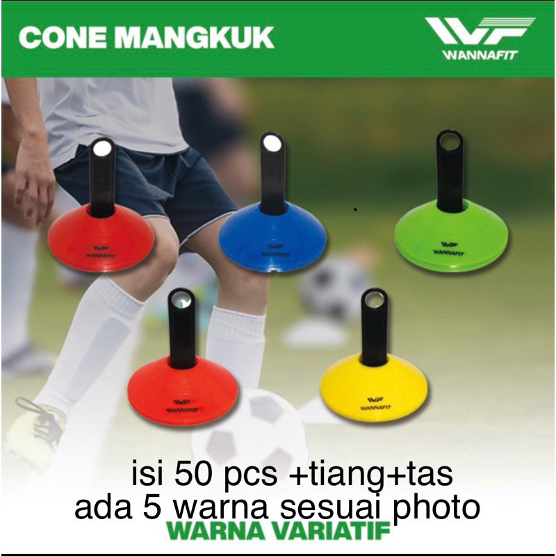 Jual cone mangkok marker cone latihan futsal sepak bola 1 set isi 50 ...