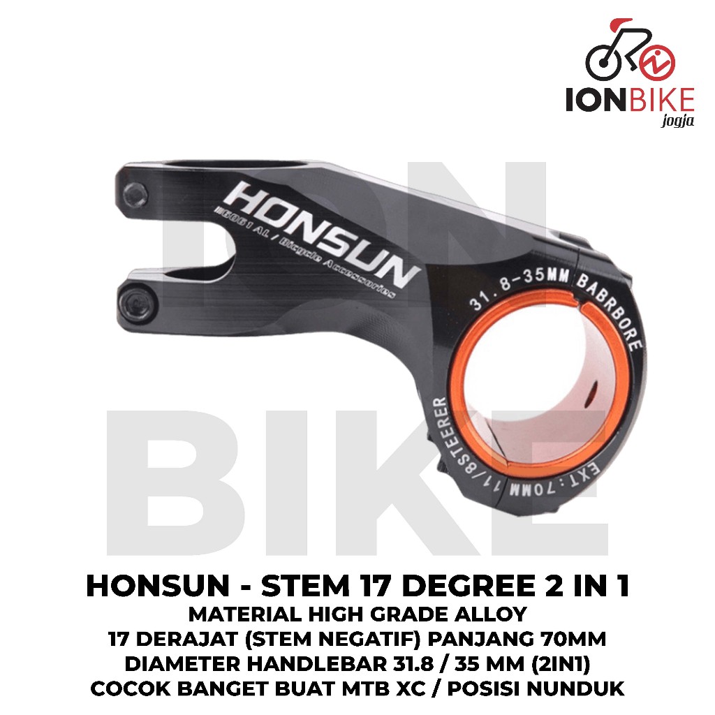Jual Stem Honsun 17 Derajat 2 in 1 Oversize 7 cm Sepeda MTB XC 31.8 35 ...