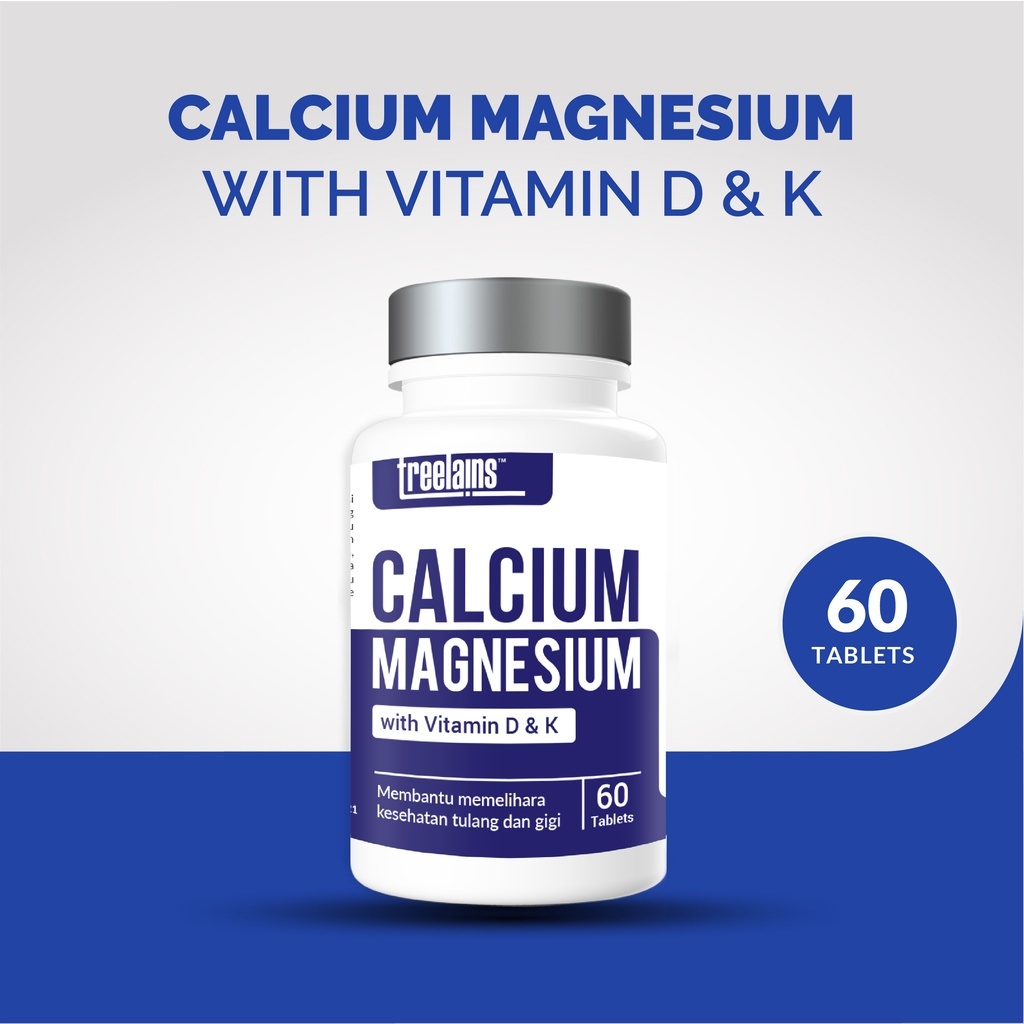 Jual TREELAINS CALCIUM MAGNESIUM WITH VITAMIN D3 DAN K 60 TABLET ...