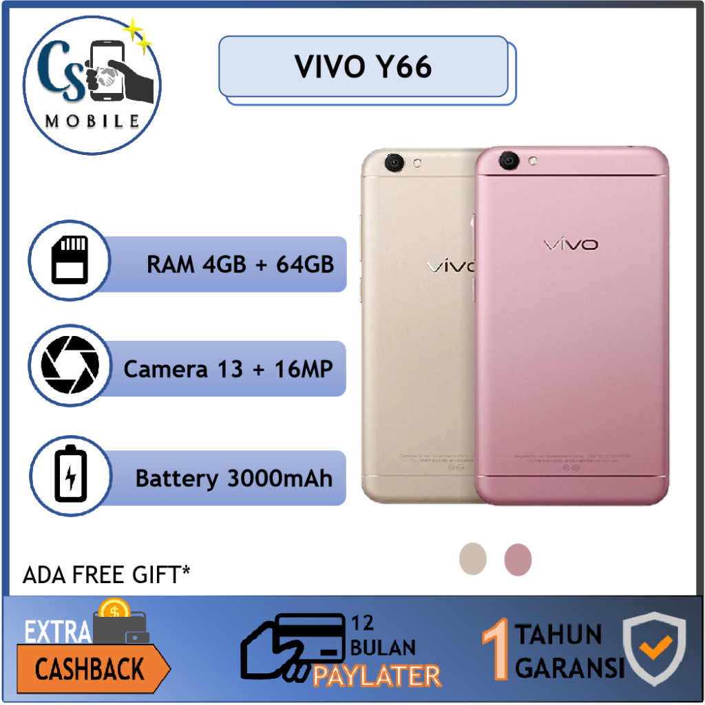Jual Smartphone VIVO TIPE Y66 ram 4/64GB FULLSET GARANSI 1 TAHUN ...