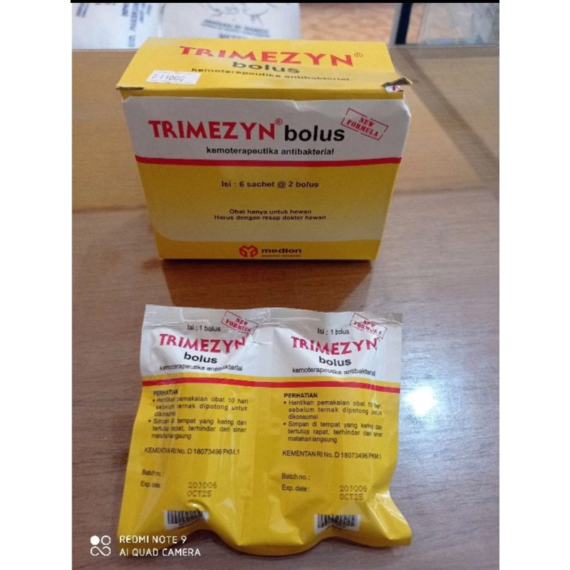 Jual TRIMEZYN BOLUS - Obat pernafasan dan pencernaan diare HEWAN TERNAK ...