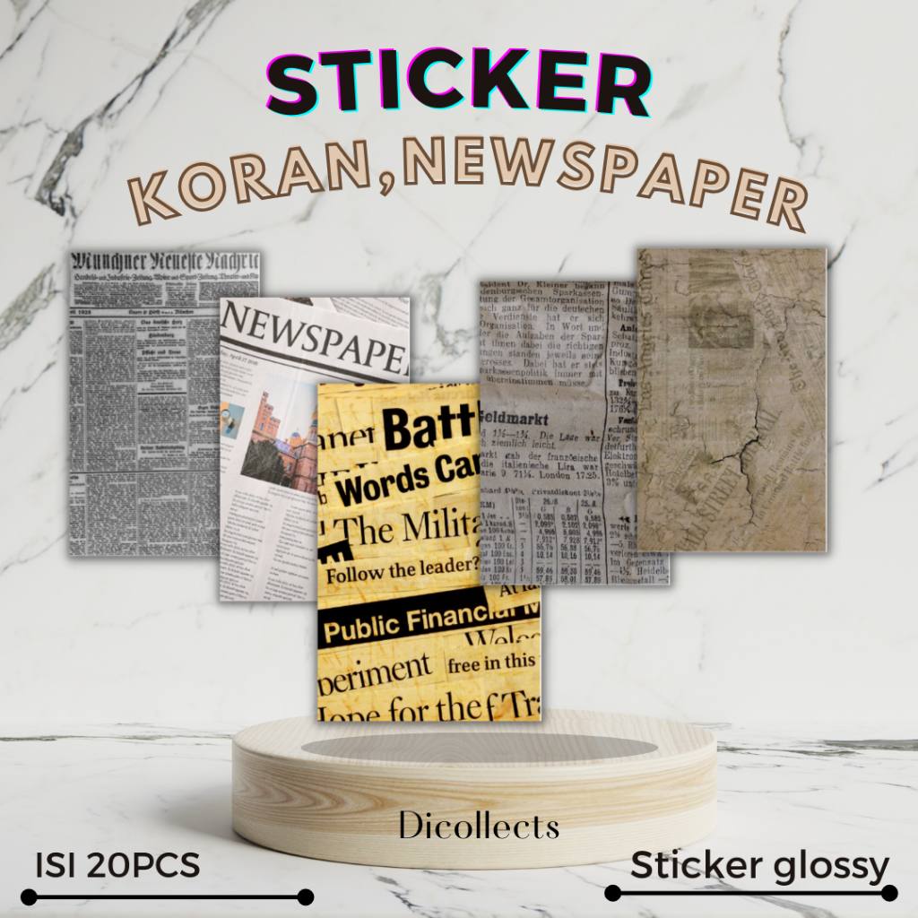 Jual (ISI 20) STIKER KORAN/STICKER MINI/NEWS PAPER/STIKER SCARPBOOK ...