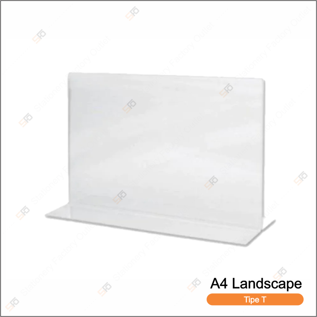 Jual Tempat Brosur Akrilik A4 Landscape Tipe T - Tent Card Holder ...