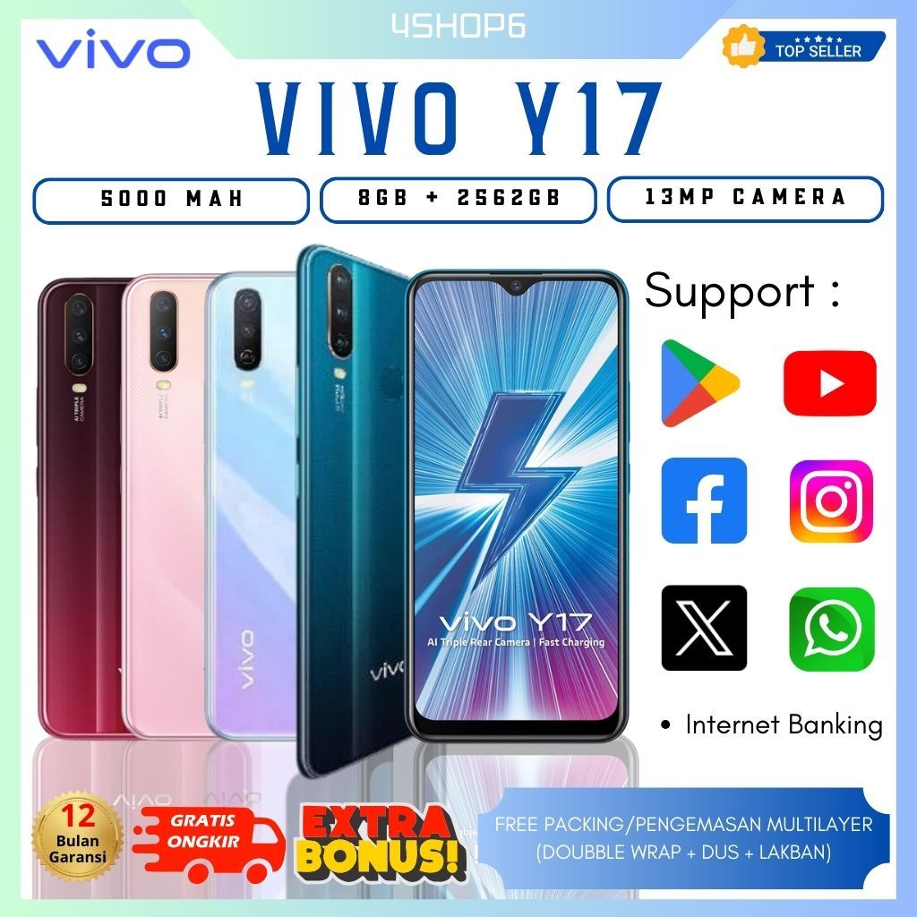 Jual New VIVO Y17 8/256GB Original HP smartphone VIVO 13MP Batt 5000mAh | Shopee Indonesia