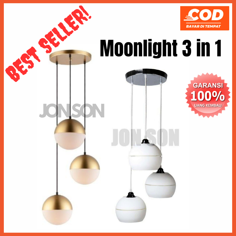 Jual Lampu Gantung Hias Moonlight / Kap Lampu Minimalis Putih Ruang ...