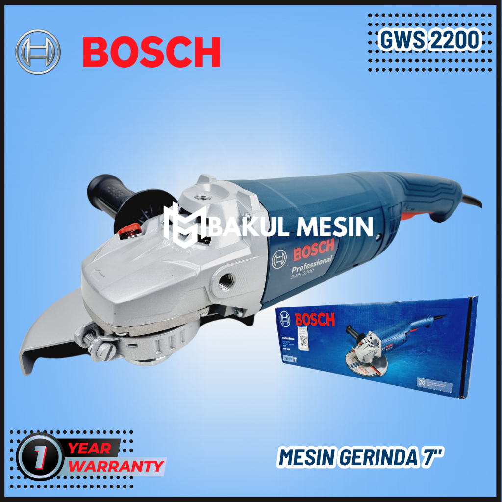 Jual BOSCH GWS 2200 Mesin Gerinda Tangan Angle Grinder 2200 Watt 7 Inch ...