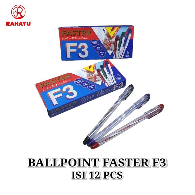 Jual BALPOINT FASTER F3 (ISI 12 PCS) | Shopee Indonesia