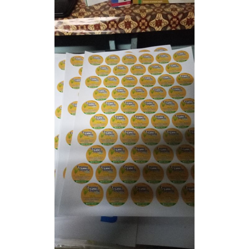 Jual Cetak stiker A4 - Glossy - Sticker kemasan, Label, Produk - Costum ...