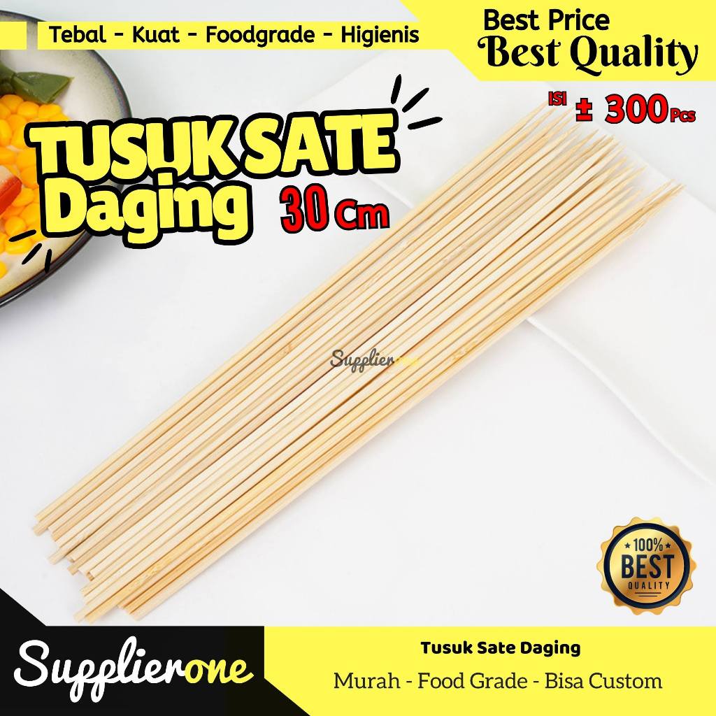Jual Tusuk Sate 30cm / Tusuk Sate Daging / Tusuk Sate Panjang / Tusuk ...