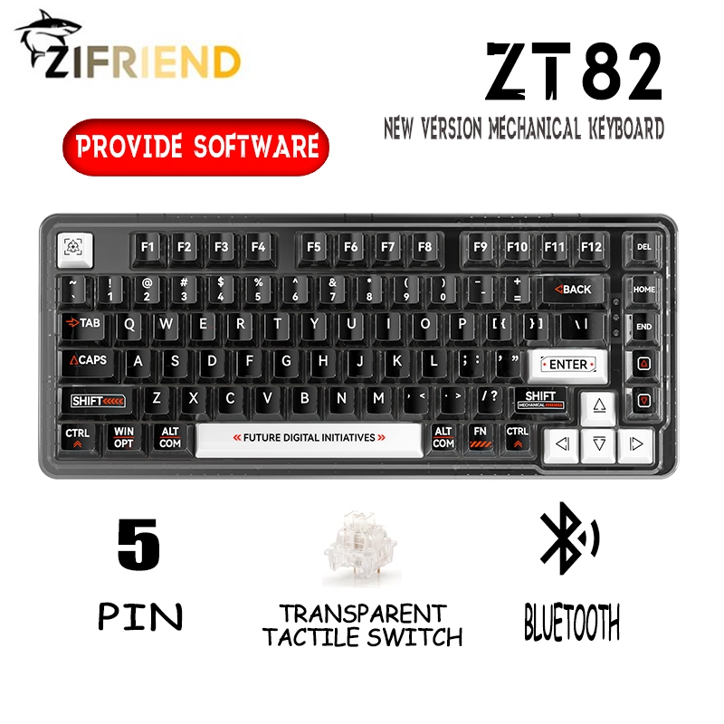 Jual ZIFRIEND ZT82 Mechanical Gamer Keyboard Wireless Modes Hotswap RGB ...