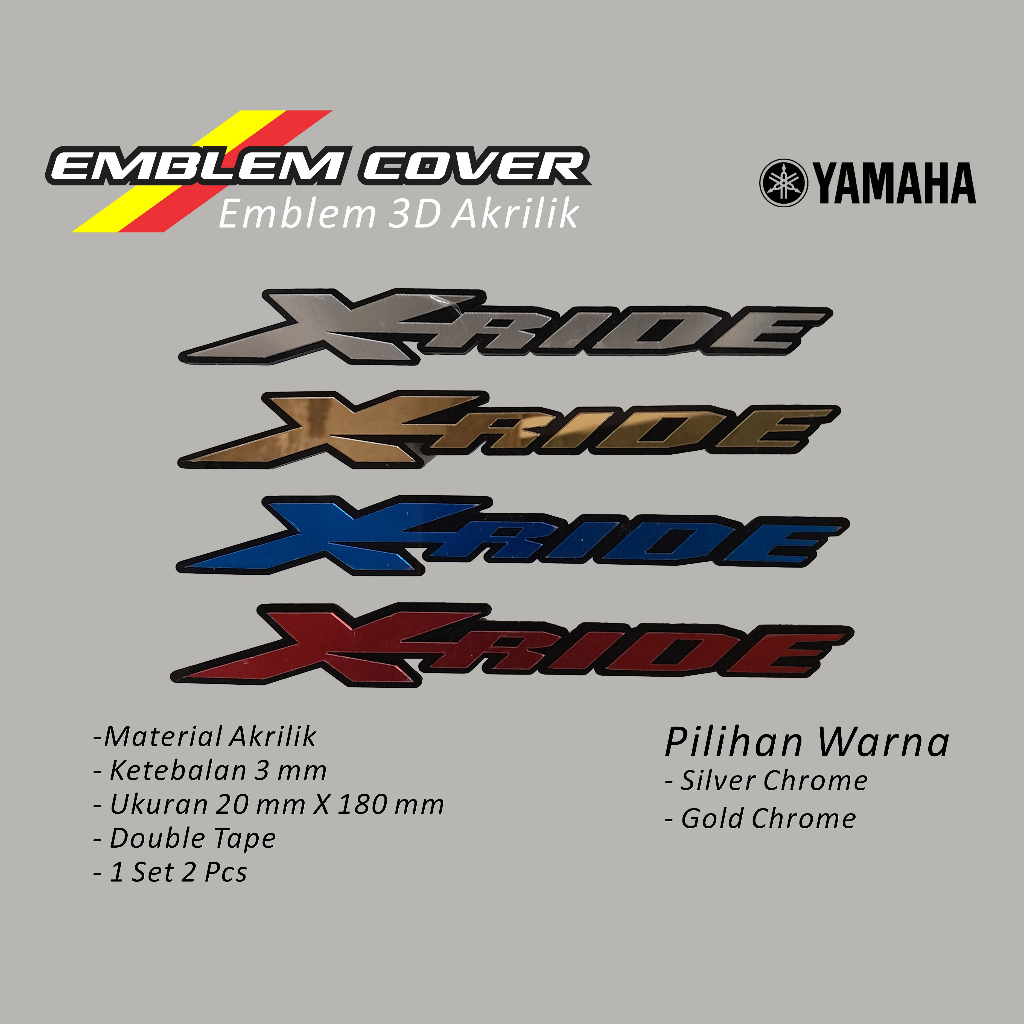 Jual EMBLEM XRIDE X-RIDE LOGO TIMBUL 3D BUKAN STIKER 1 SET | Shopee ...