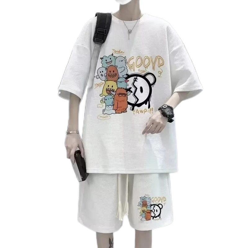 Jual Ssmy TZ121 Monster Cute Motif Sablon Celana +Kaos Oversize Set ...