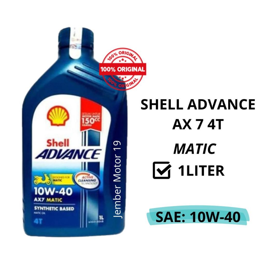 Jual OLI MOTOR SHELL AX7 ADVANCE MATIC 4T 10W-40 BIRU 1 LITER ORIGINAL | Shopee Indonesia