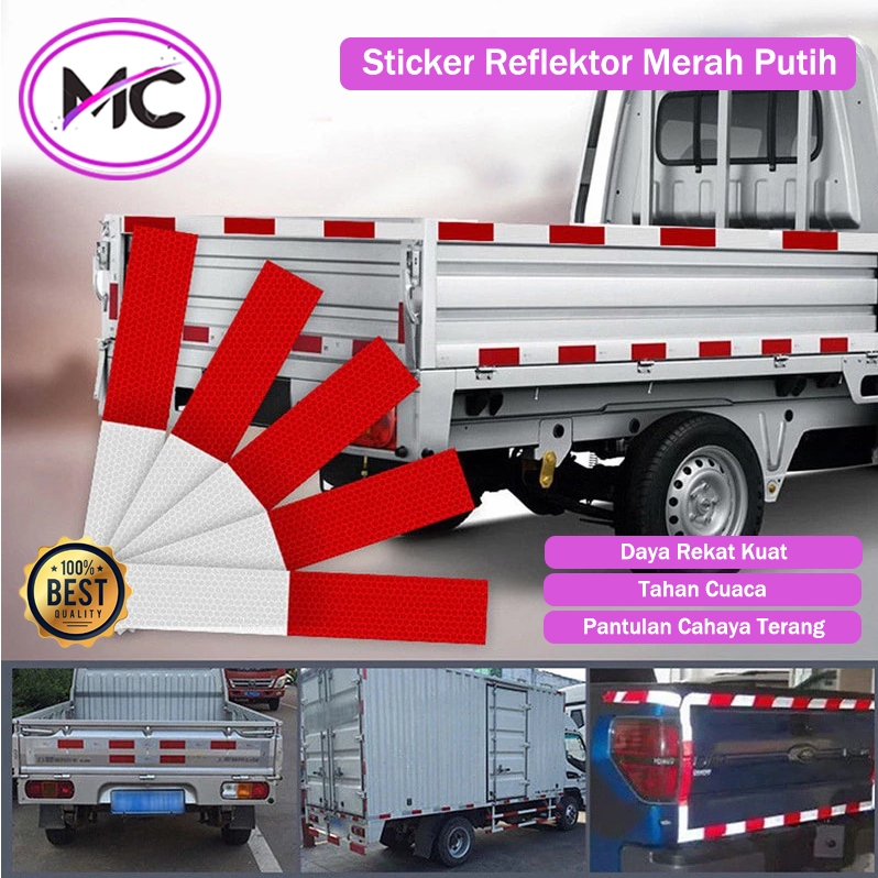 Jual Stiker Reflektor Mobil Merah Putih Truck Uji Kir Sticker ...