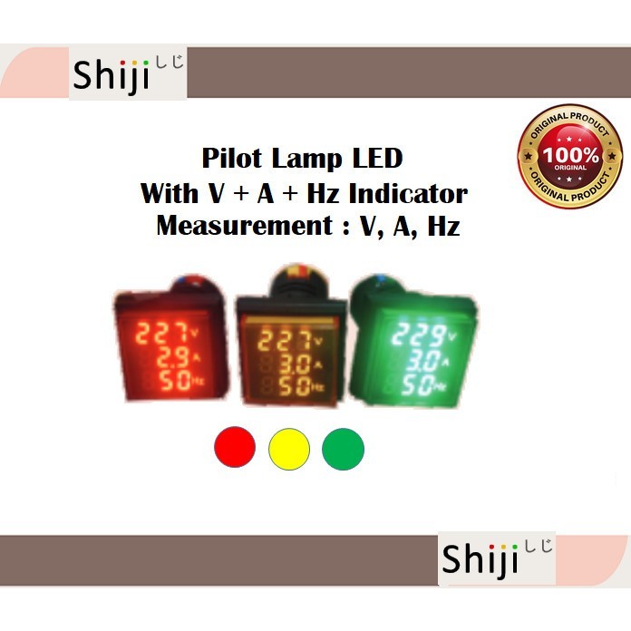 Jual Pilot Lamp Shiji LED W/Volt Meter + Ampere Meter + Hz Meter ...