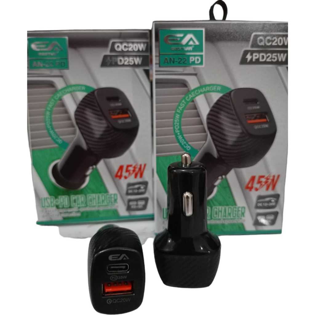 Jual An-22 PD 45W Adaptor Car Charger Mobil Charger Motor Fast Charging ...