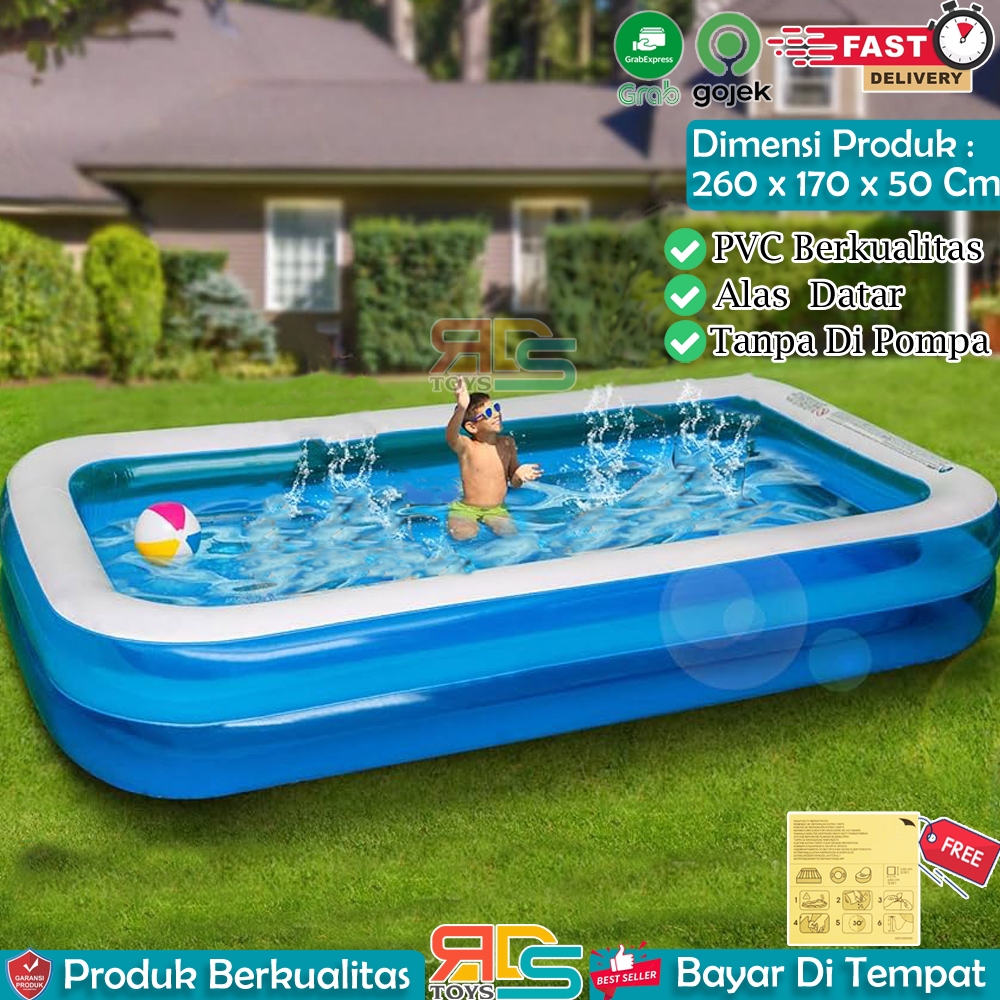 Jual Aquatic 26221 Kolam Renang Karet Anak Jumbo /Kolam Outdoor Keluarga Besar Mandi Bola 260 Cm ...