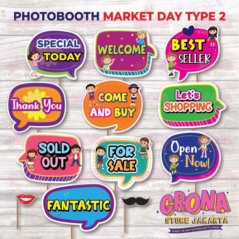 Jual Photobooth Market day Type 2 / Acc Photo Props Market day ...