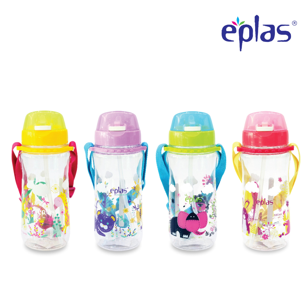 Jual EPLAS Kids Botol Minum Anak Tritan (580ml), Push Button, Straw, Removable Strip, BPA Free ...
