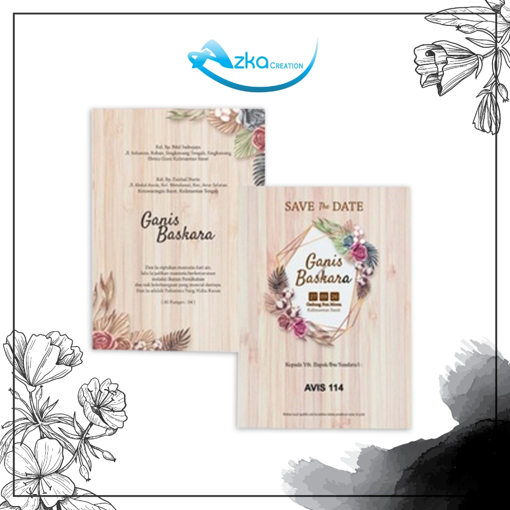 Jual UNDANGAN NIKAH MURAH - UNDANGAN PERNIKAHAN COKLAT AVIS 114 ...