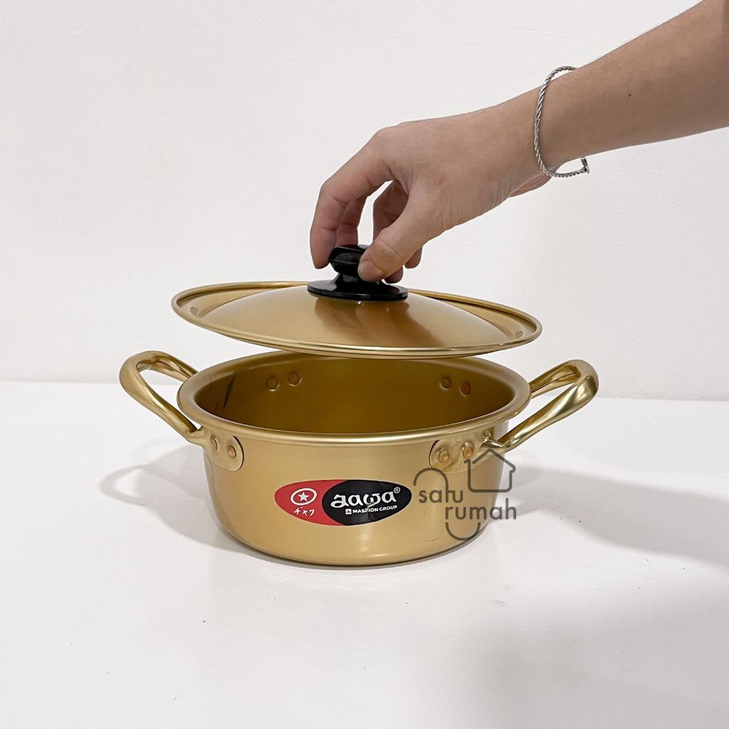 Jual PANCI EMAS KOREA UK 16CM DAN 18CM/ PANCI RAMYEON/RAMEN KOREA/MASAK ...