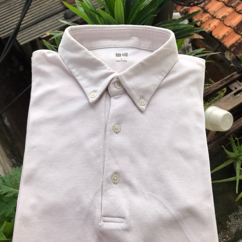 Jual Polo Shirt UNIQLO AIRism White Soft Pink (L) | Shopee Indonesia