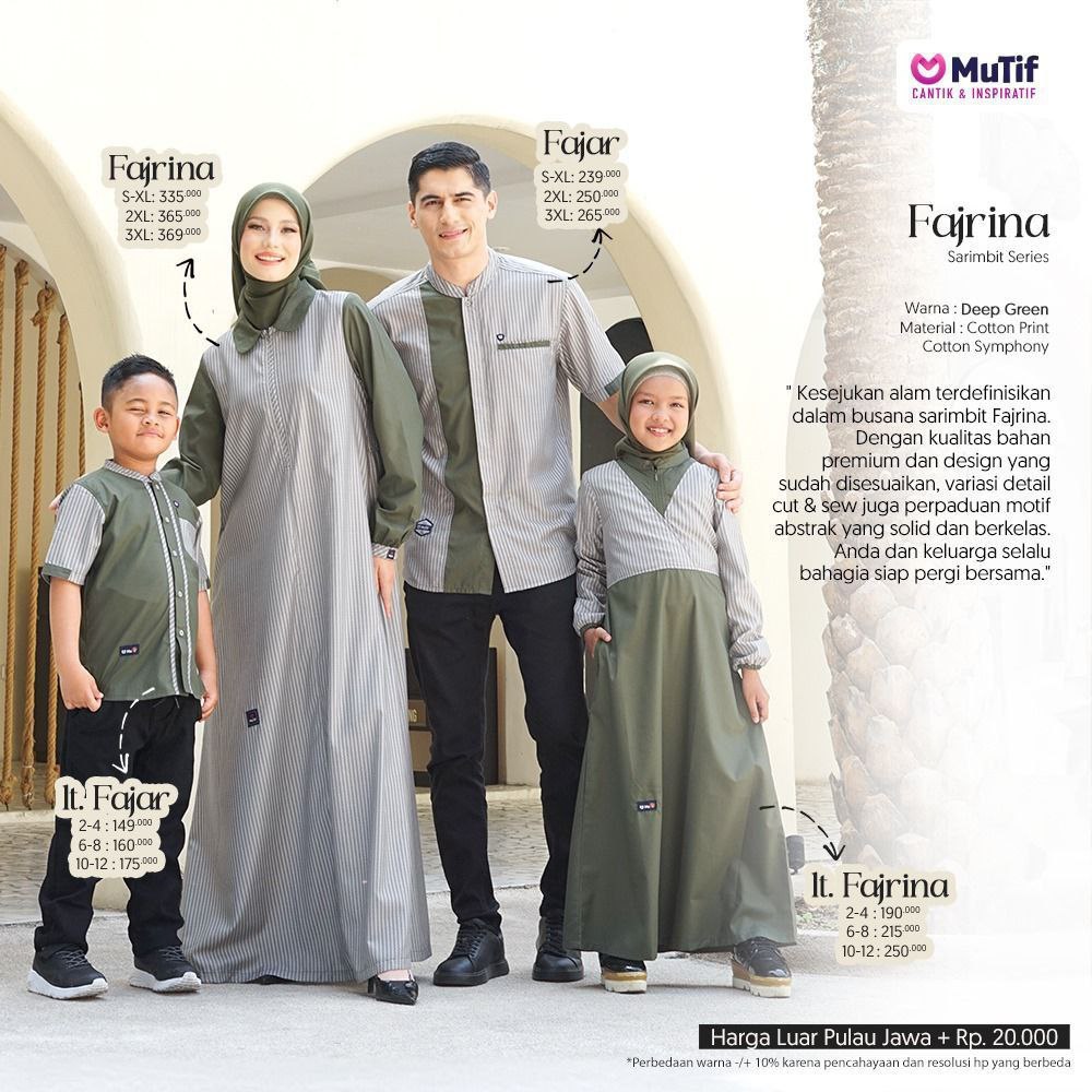 Jual MuTif 100% ORI | Fajrina Deep Green | Fajar Deep Green | Family ...