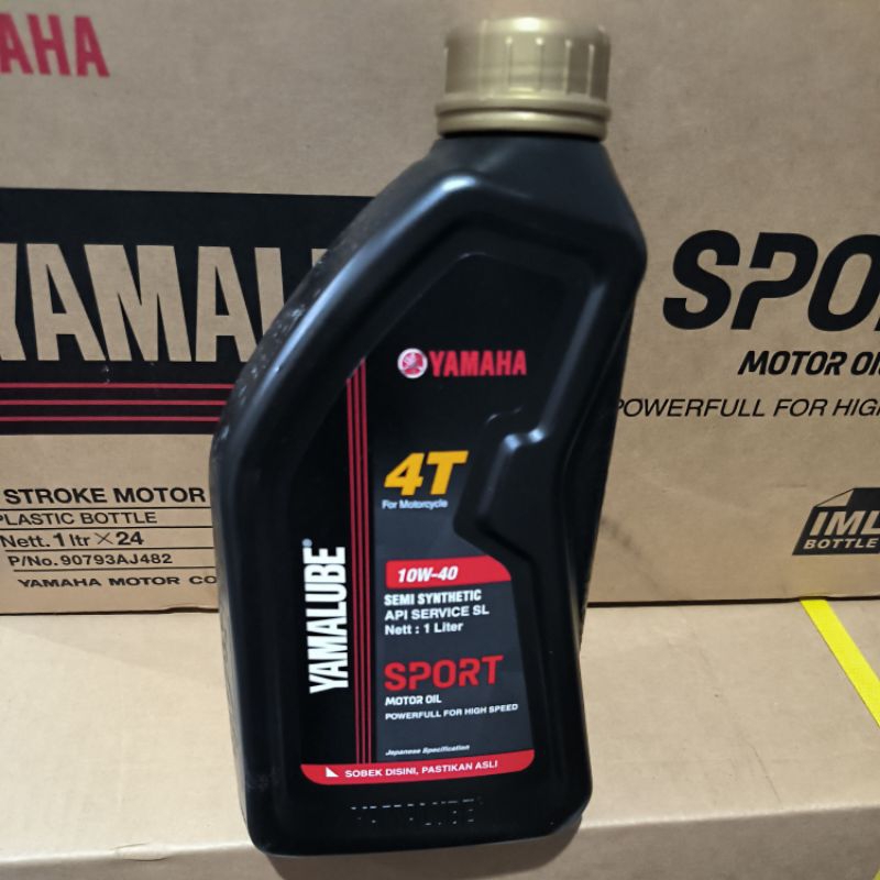 Jual OLI YAMALUBE SPORT 1L (KEMASAN BARU) SAE 10W-40 API SL JASO MB OLI ...
