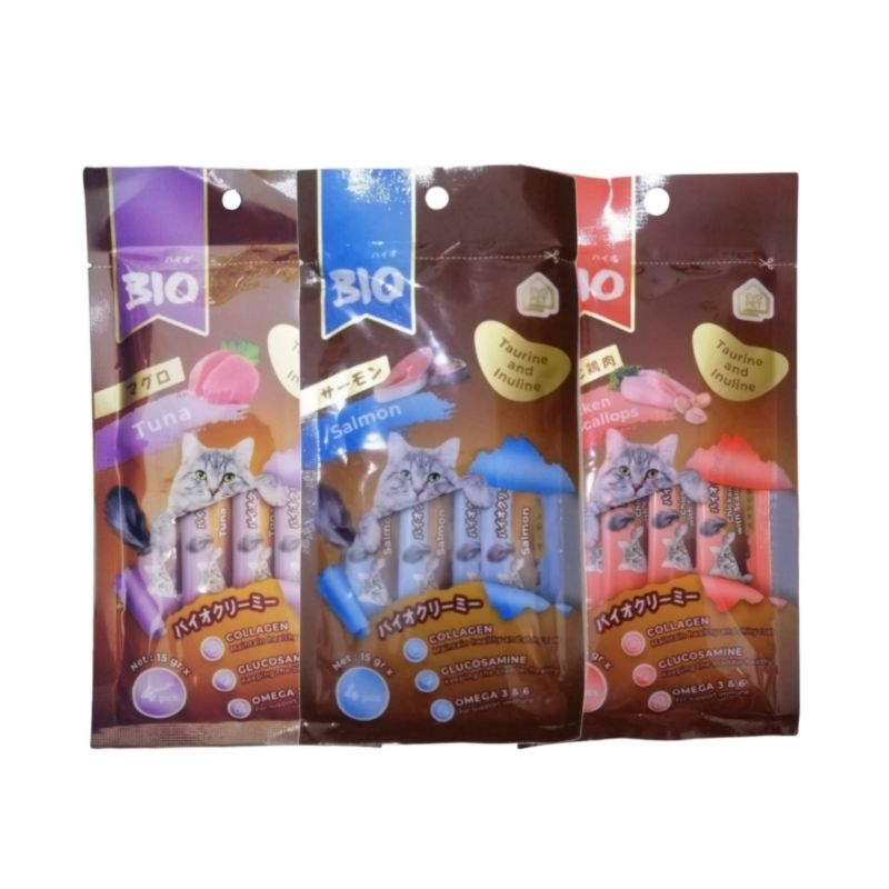 Jual Bio Cat Creamy - Snack Kucing Liquid Snack -Taurine Inuline Tuna ...