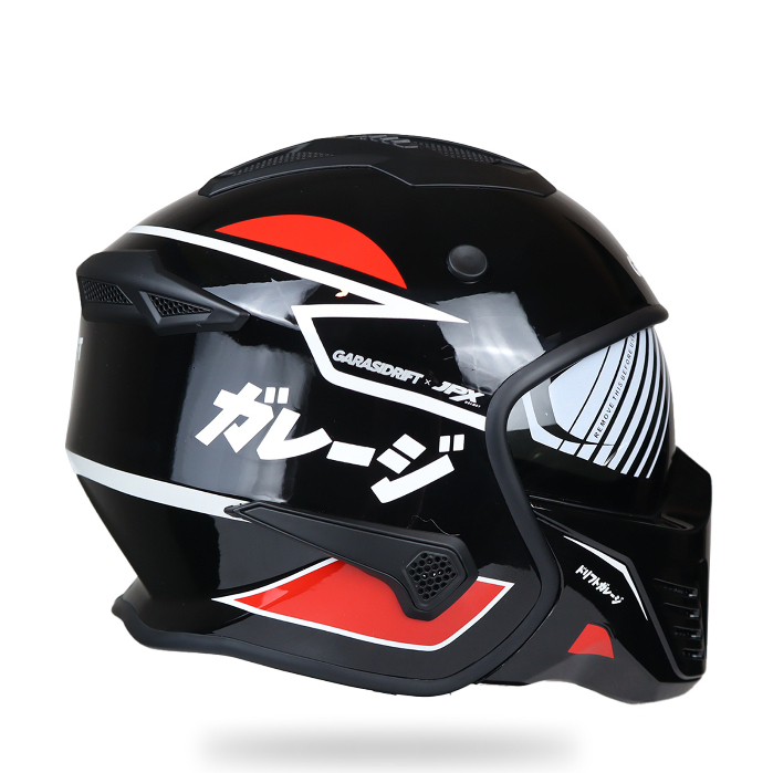 Jual Helm JPX Full Face Mx-726R - Garasi Drift super black gloss | Shopee Indonesia