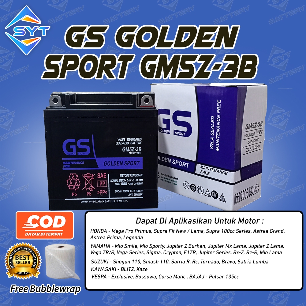 Jual Aki Motor Honda Mega Pro Lama, Mega Pro Primus, Astrea Grand GM5Z ...