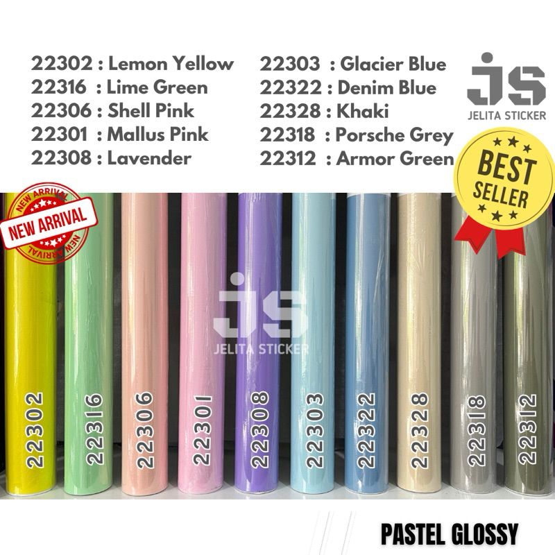 Jual [ROLL] Sticker Pastel Glossy / Skotlet Warna Pastel Soft | Shopee ...