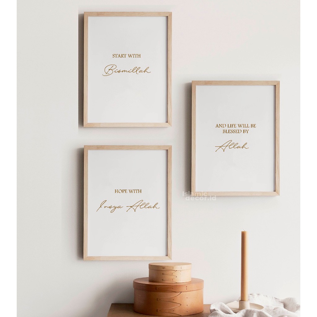 Jual Hiasan Dekorasi Dinding Islami Bismillah, InsyaAllah & Allah ...