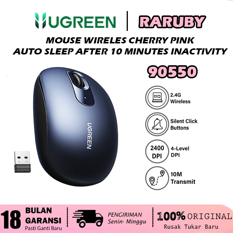 Jual UGREEN Mouse Silent Klik Dual Koneksi Bluetooth + Donggle For ...