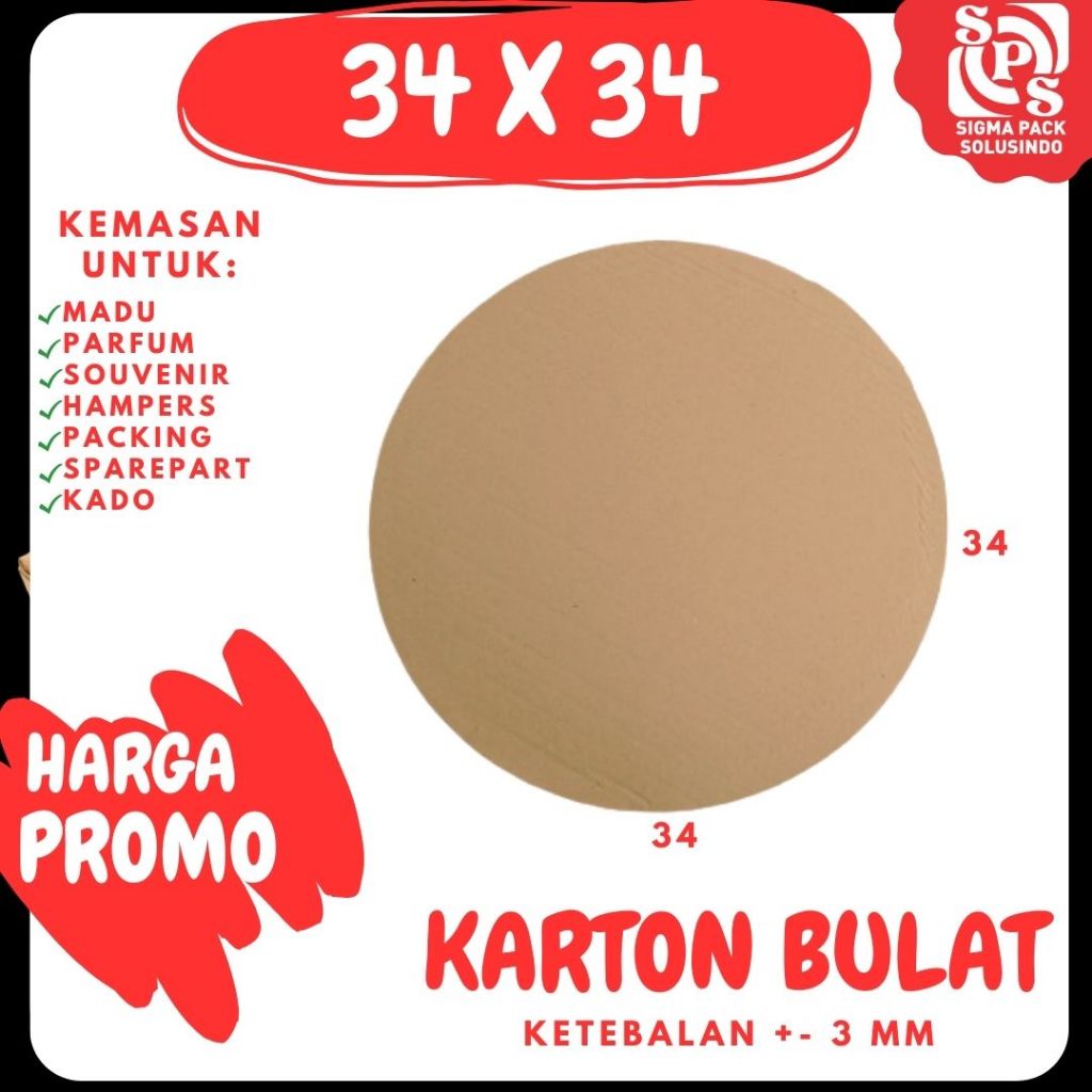 Jual Karton Bulat 34x34 Box Dus Packing Kotak Kemasan Karton Coklat ...