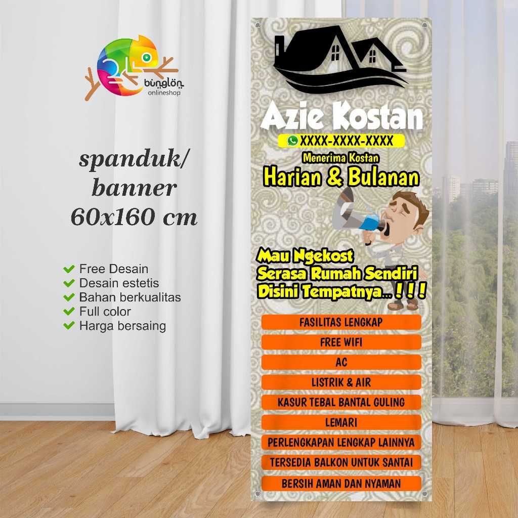 Jual Spanduk Banner 60x160 Kostan Fasilitas Lengkap Custom Desain ...